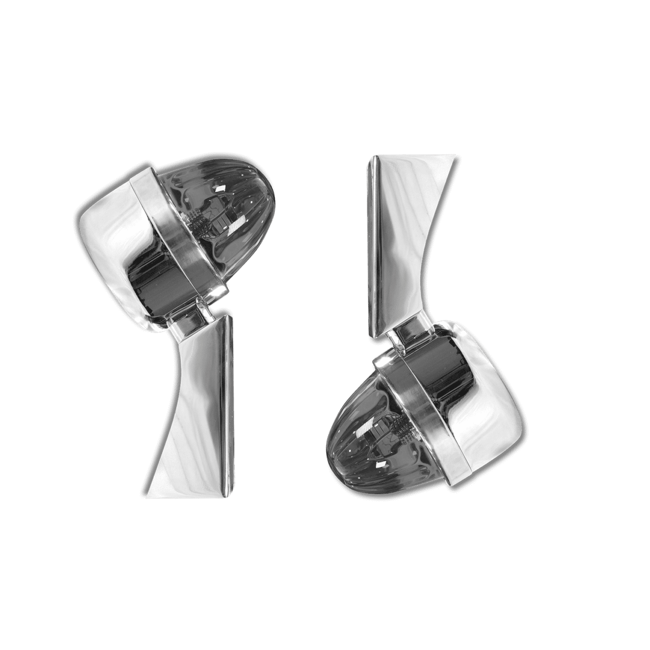 SS Mirror Light Bracket, Clear watermelon glass. 45 degrees. Set ...